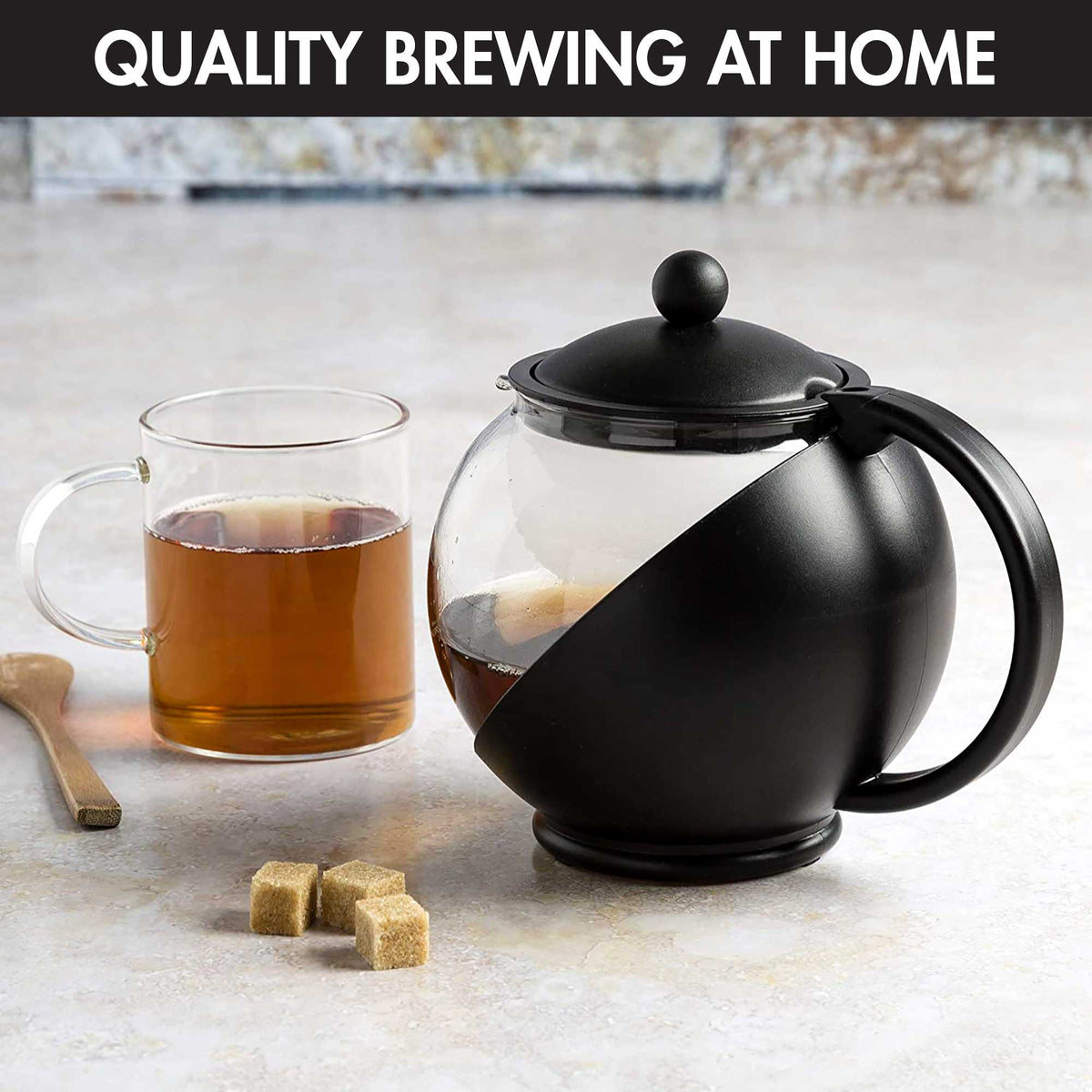 Primula Half Moon Teapot, 40 Oz, Stainless Steel Filter
